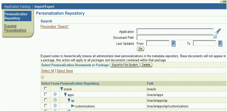 Move OA Framework personalizations – AppsLead | Learn Oracle From The Leaders